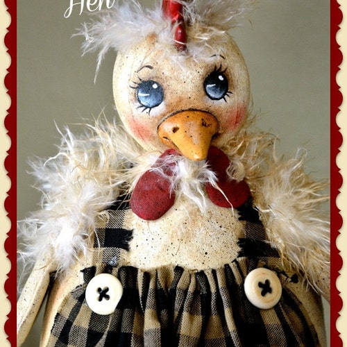 Primitive Chicken Pattern E-pattern PDF Instant Download - Etsy