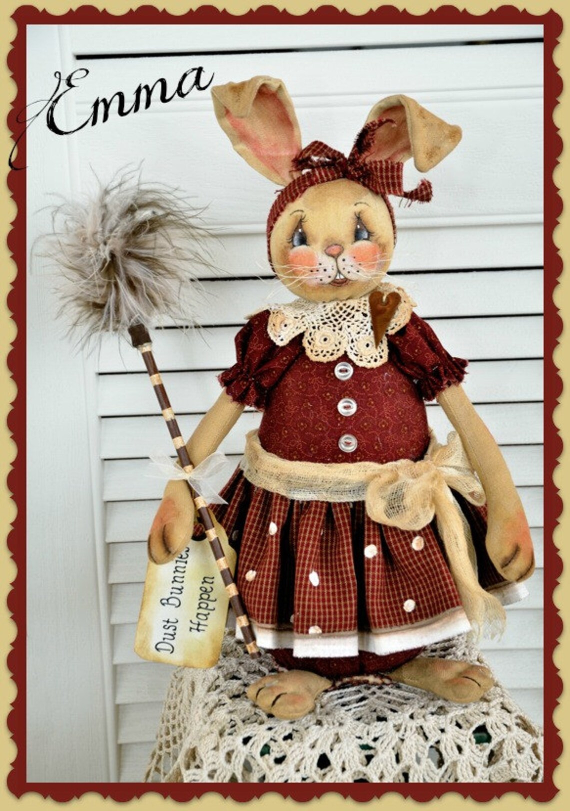 Primitive Pattern, Bunny Rabbit, Spring E-pattern, Cloth Doll Pattern ...