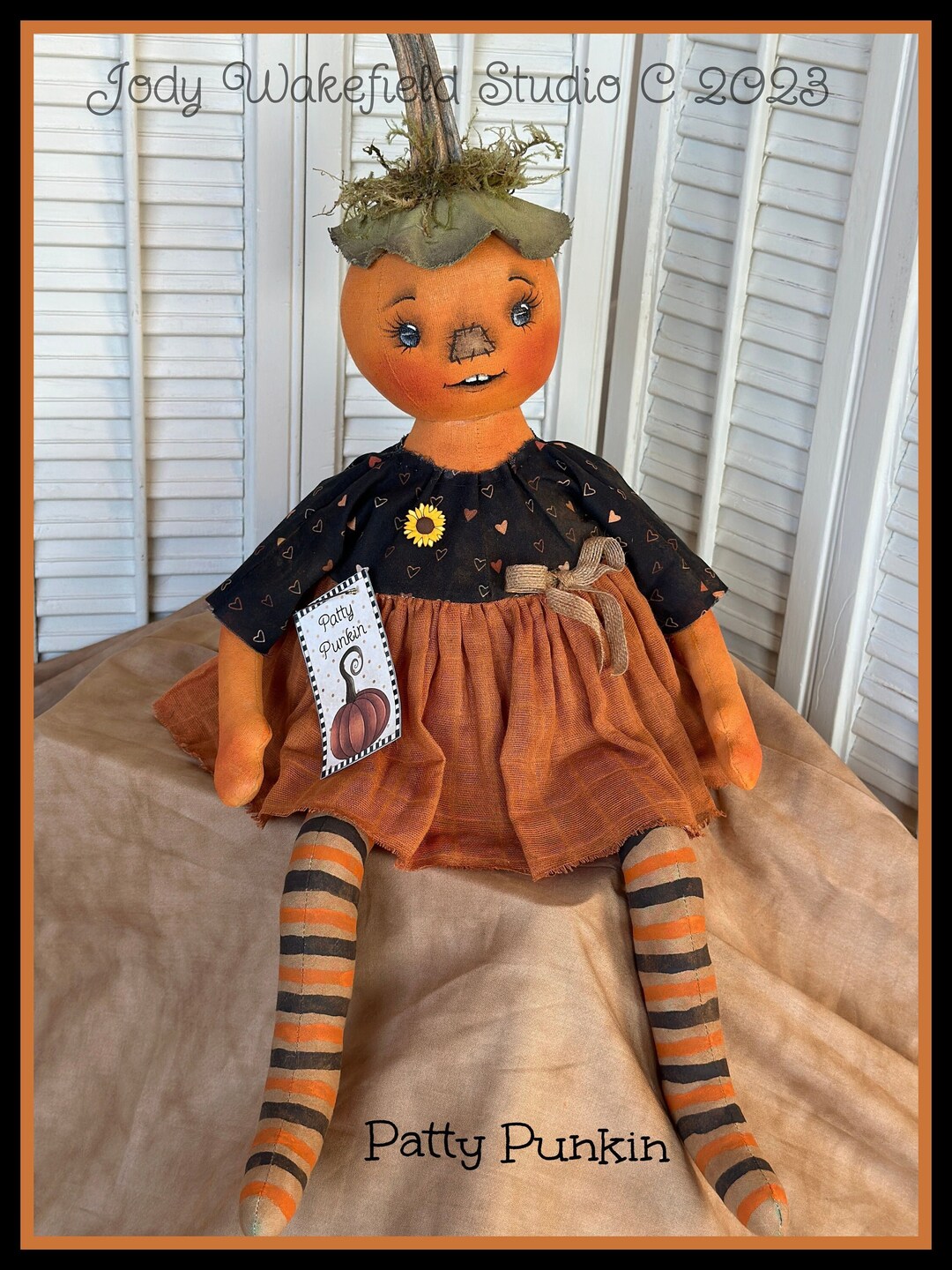 Pumpkin EPATTERN Primitive Cloth Doll Craft Digital Download Sewing ...