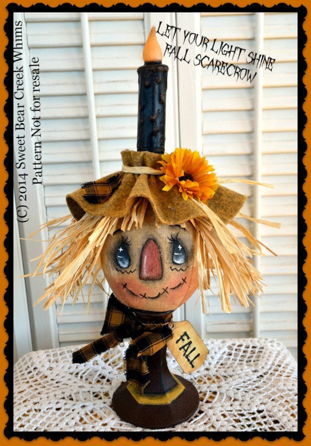 Primitive Scarecrow Pattern, Cloth Doll Pattern, Candle Series 1, Fall ...