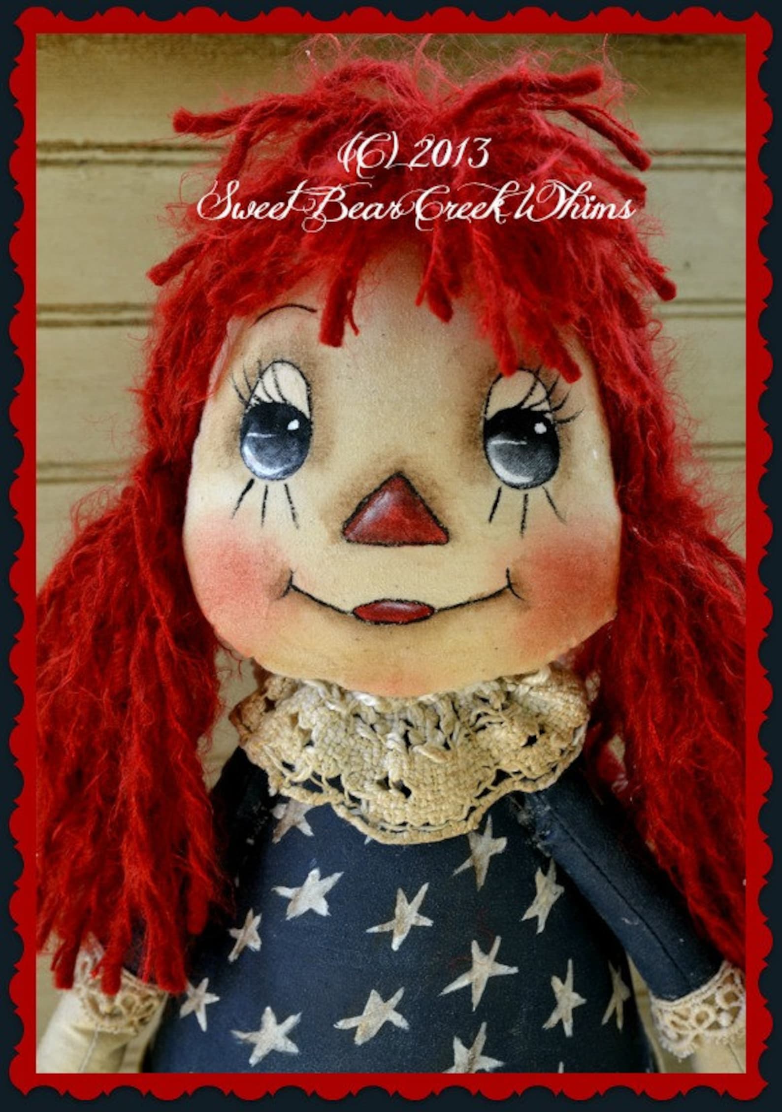 Primitive Pattern Raggedy Ann Cloth Doll Pattern Americana - Etsy
