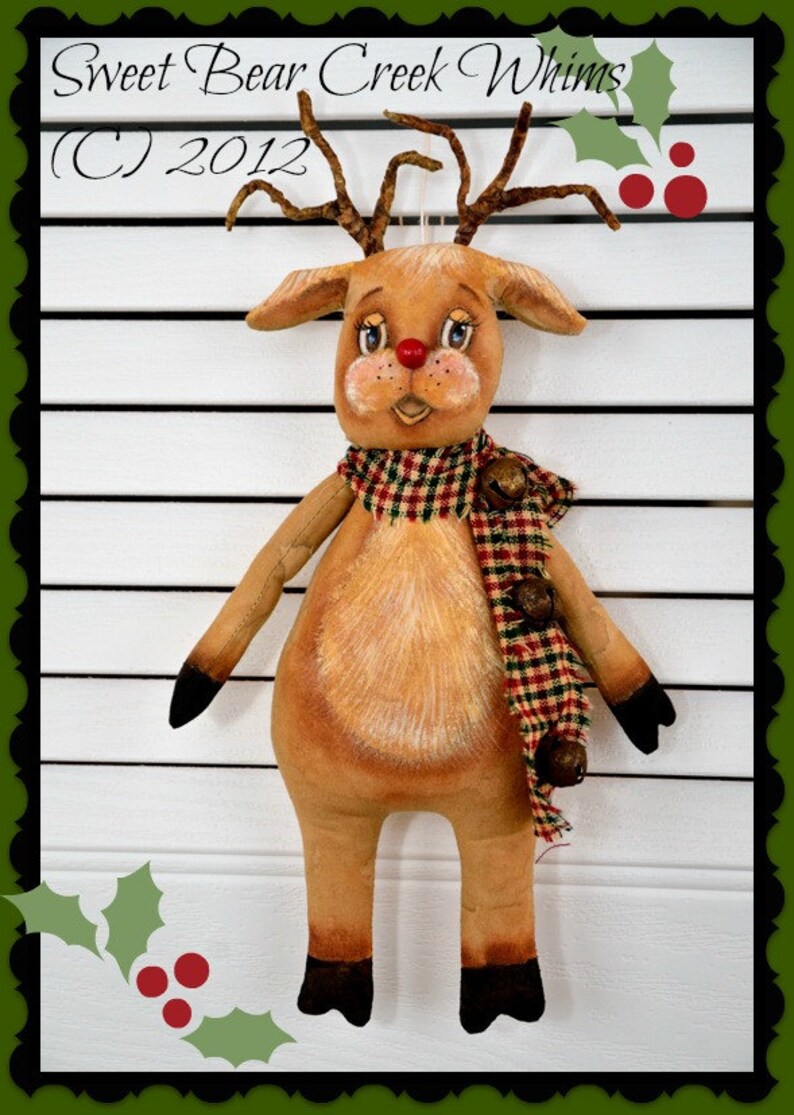 Primitive Santa Pattern Reindeer Pattern Christmas - Etsy