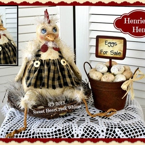 Primitive Chicken Pattern, E-pattern, PDF Instant Download Pattern ...