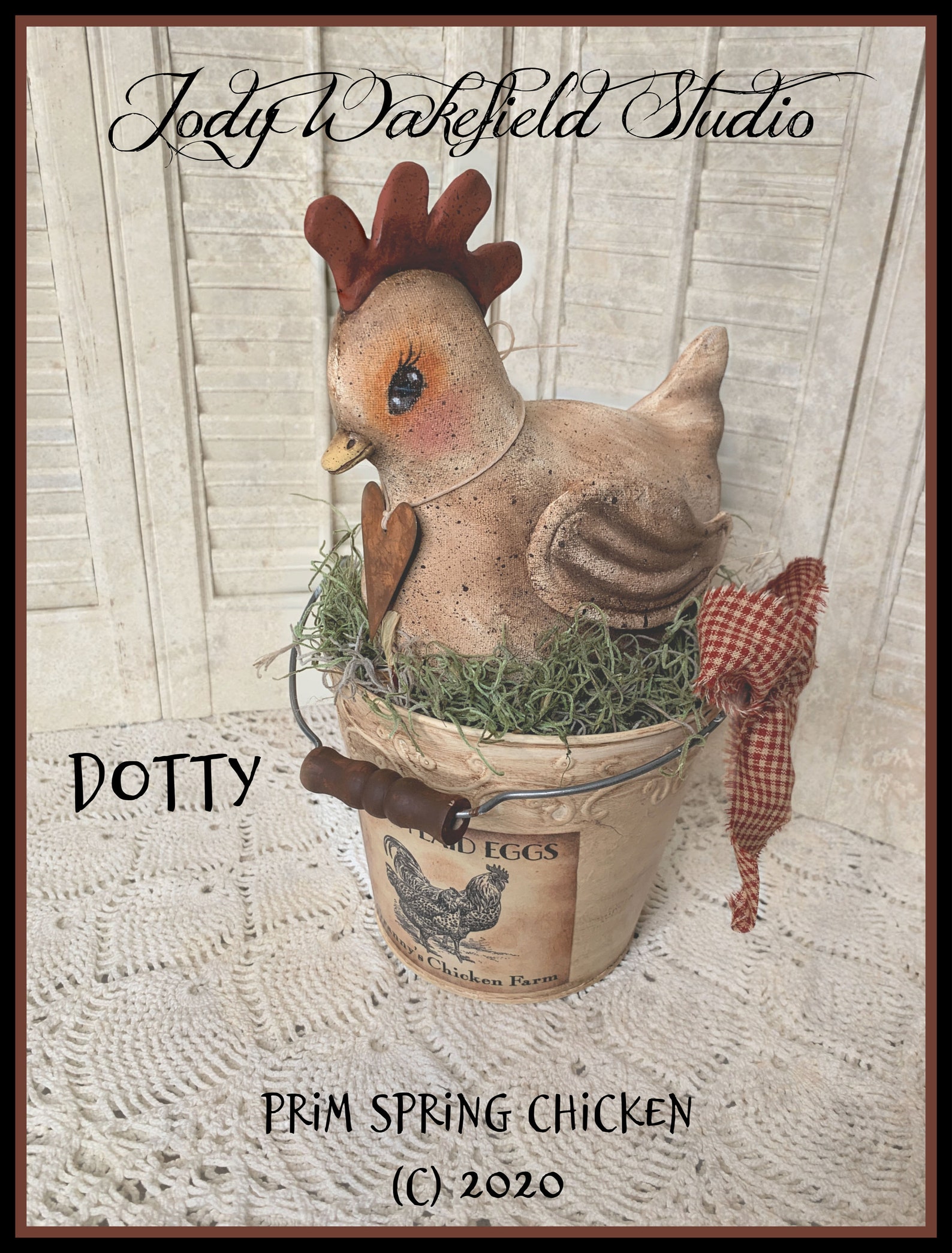 Spring Chicken Pattern, Chicken E-PATTERN, Primitive Pattern, Dotty - Etsy