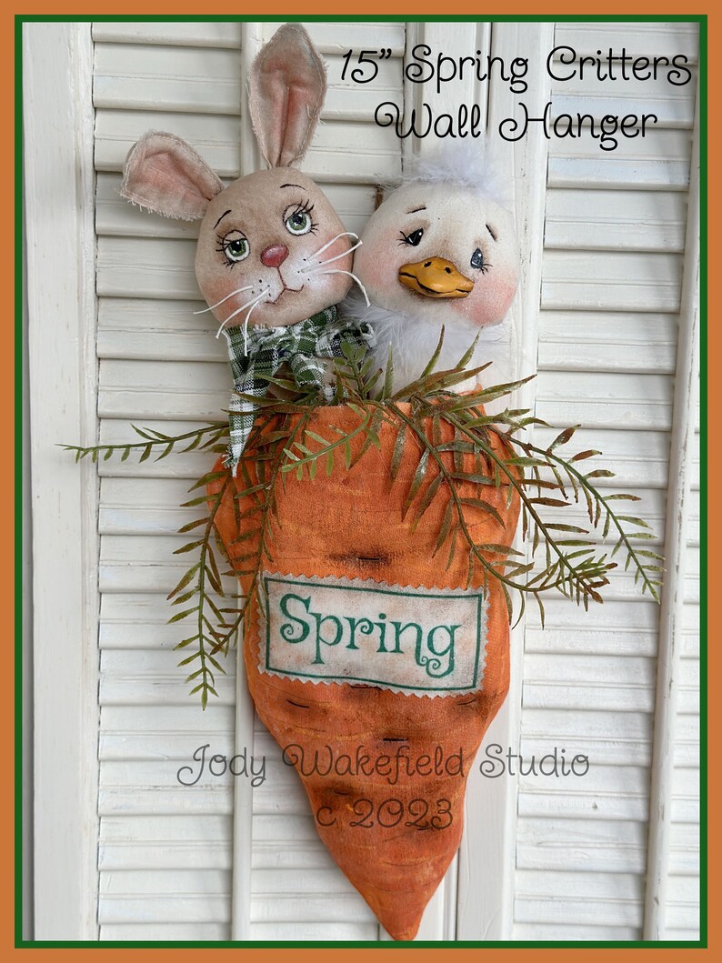 Primitive Spring E-pattern Bunny and Chick Wall Hanger - Etsy