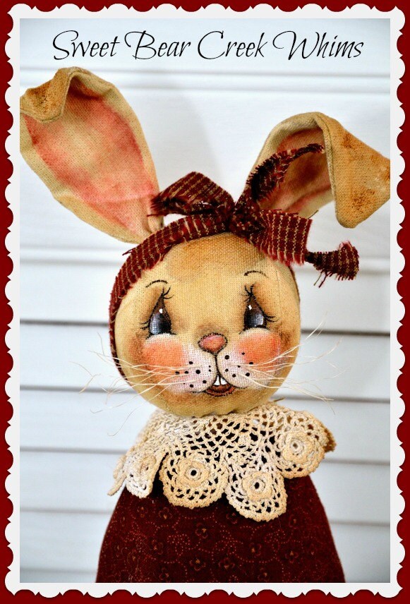 Primitive Pattern, Bunny Rabbit, Spring E-pattern, Cloth Doll Pattern ...