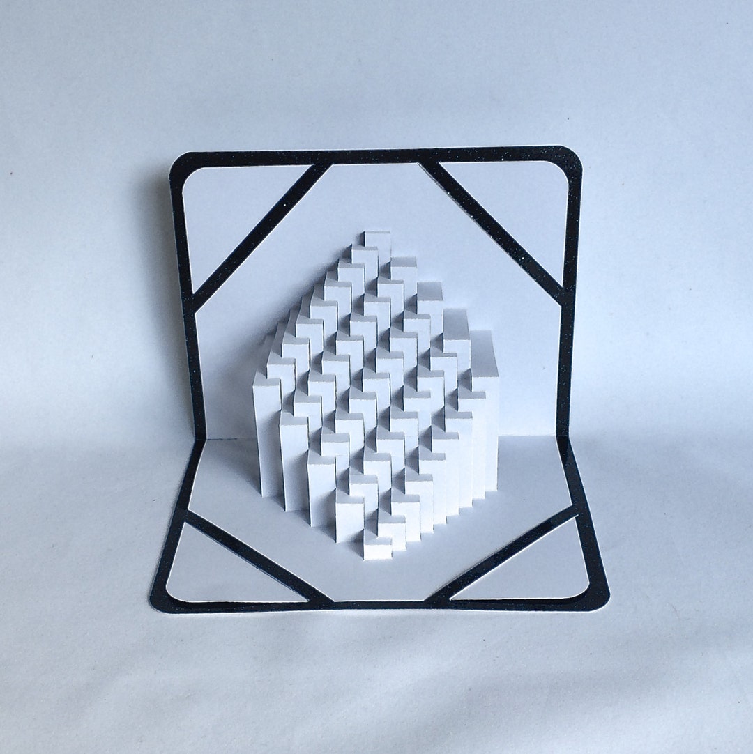 STAIRS to SUCCESS 3D Pop-up Card Origamic Architecture Cut by Hand in ...