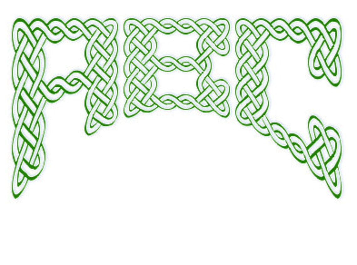 MONOGRAM of Eternity Celtic Knots Handmade PAPERCUT Letters. St Patrick ...