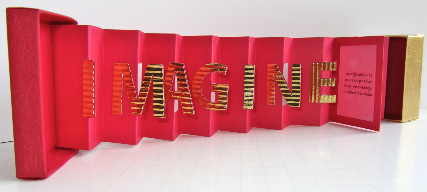 IMAGINE INSPIRATION Card in a Box With a QUOTE Original Design - Etsy