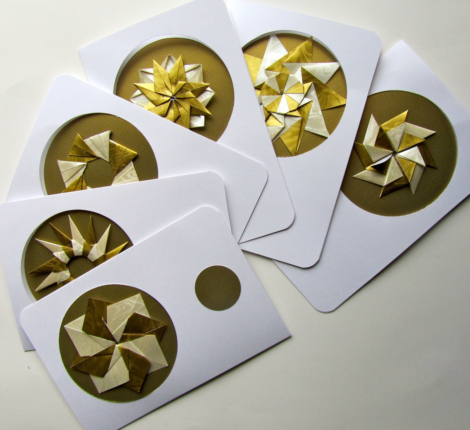 6 HOLIDAY Greeting Cards Contain DETACHABLE ORNAMENTS, Handmade as ...