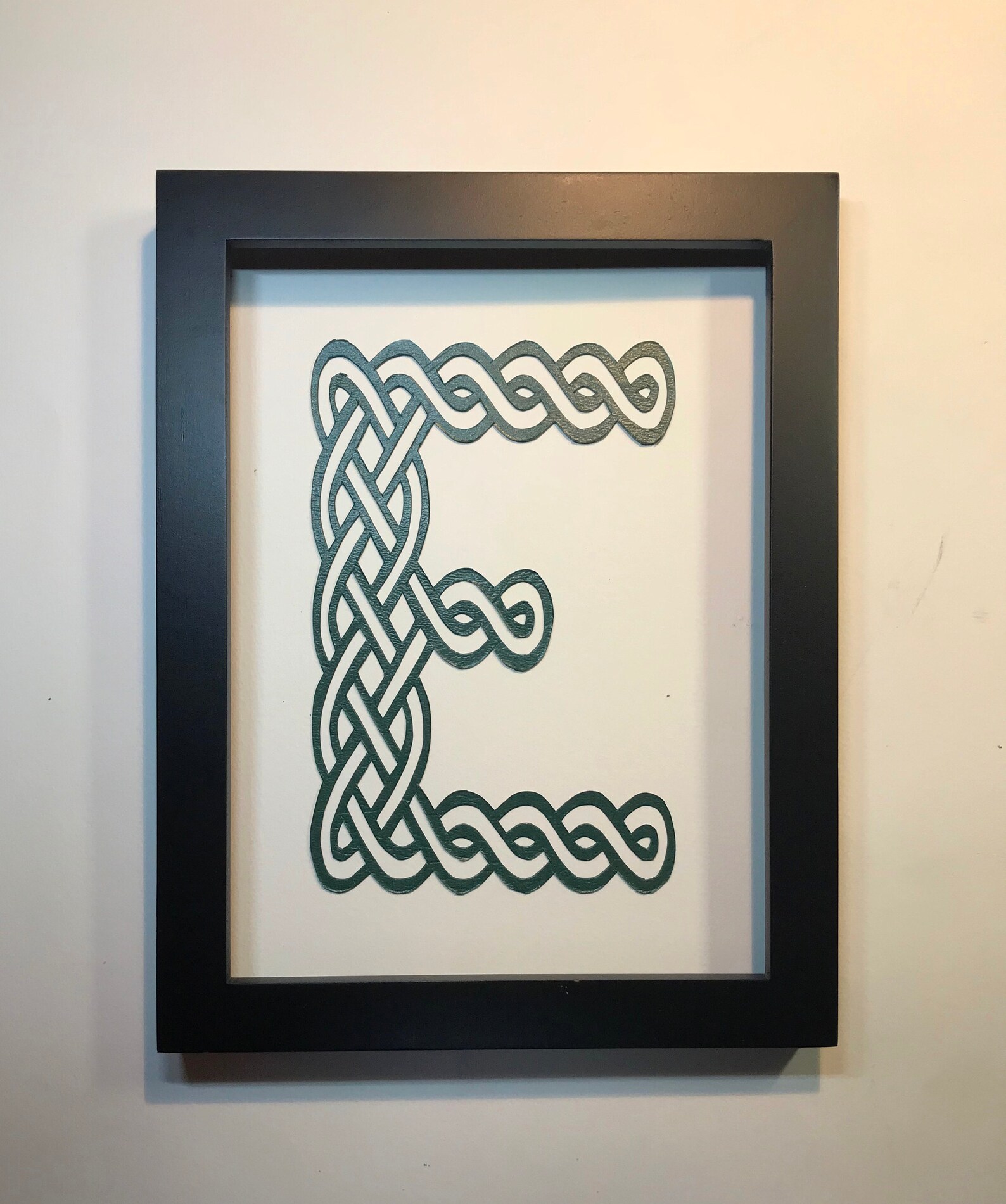 MONOGRAM of Eternity Celtic Knots Handmade PAPERCUT Letters. St Patrick ...