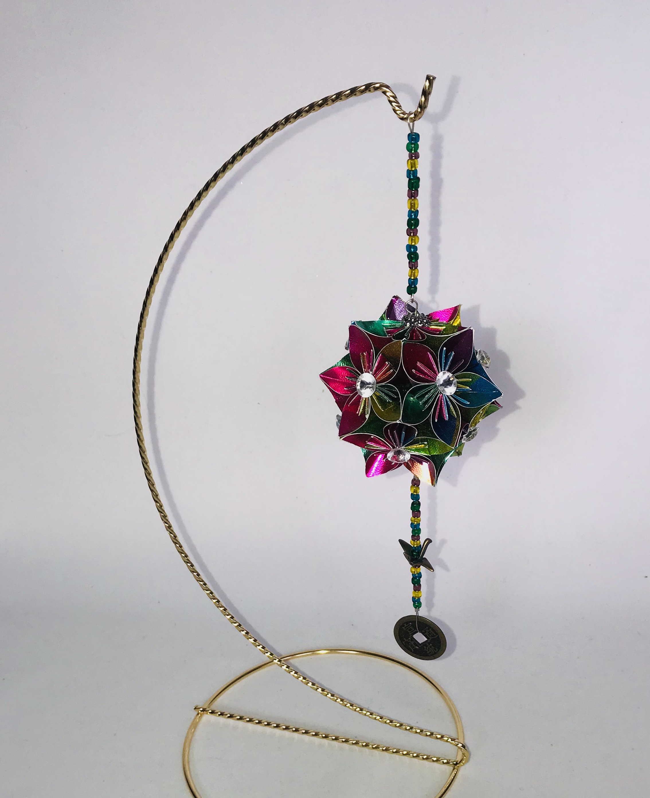 ORNAMENT GIFT Handmade Modular Origami Home Décor in Shimmery Metallic ...