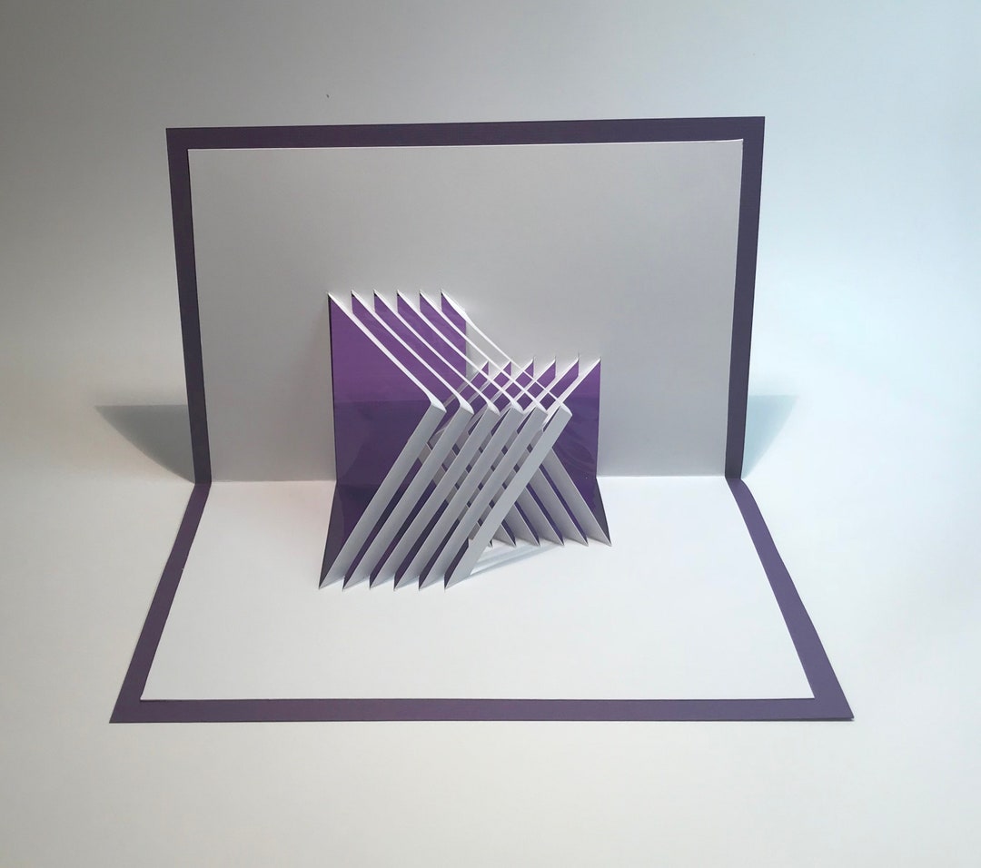 3D POP UP CARD of Geometric Lines in Opposite Directions With Intricate ...