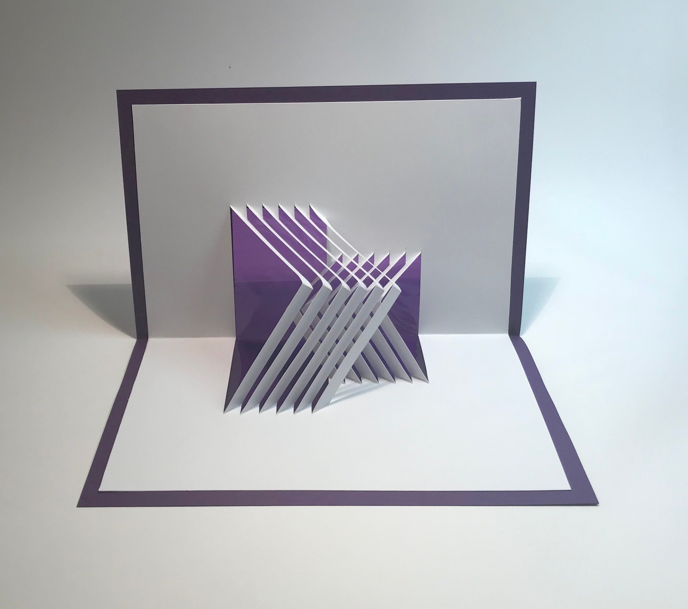 3D POP UP CARD of Geometric Lines in Opposite Directions With Intricate ...