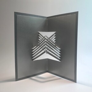 Geometric Lines 3D POP UP CARD W/intricate Cuts in Opposite Directions ...