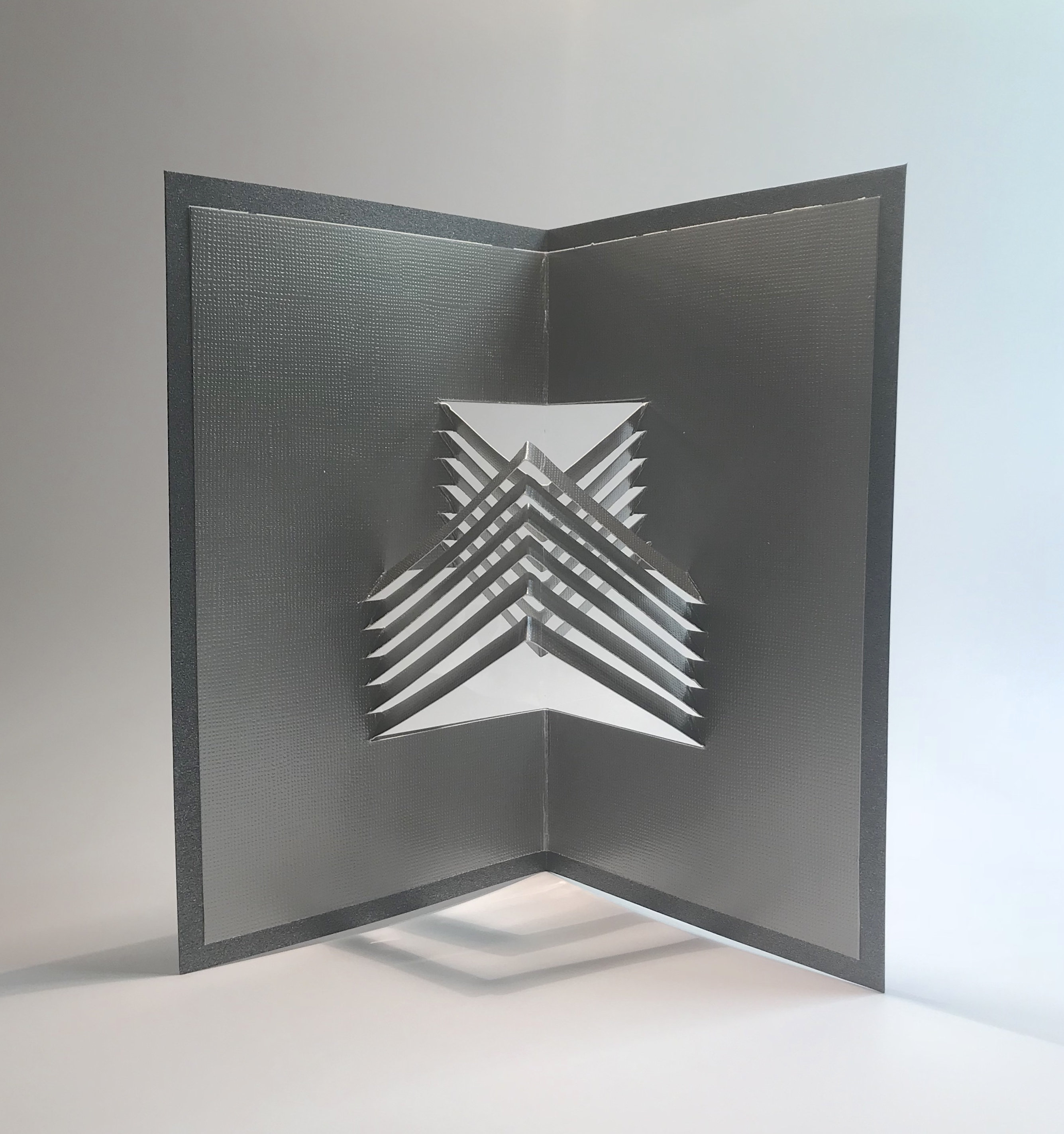 Geometric Lines 3D POP UP CARD W/intricate Cuts in Opposite Directions ...