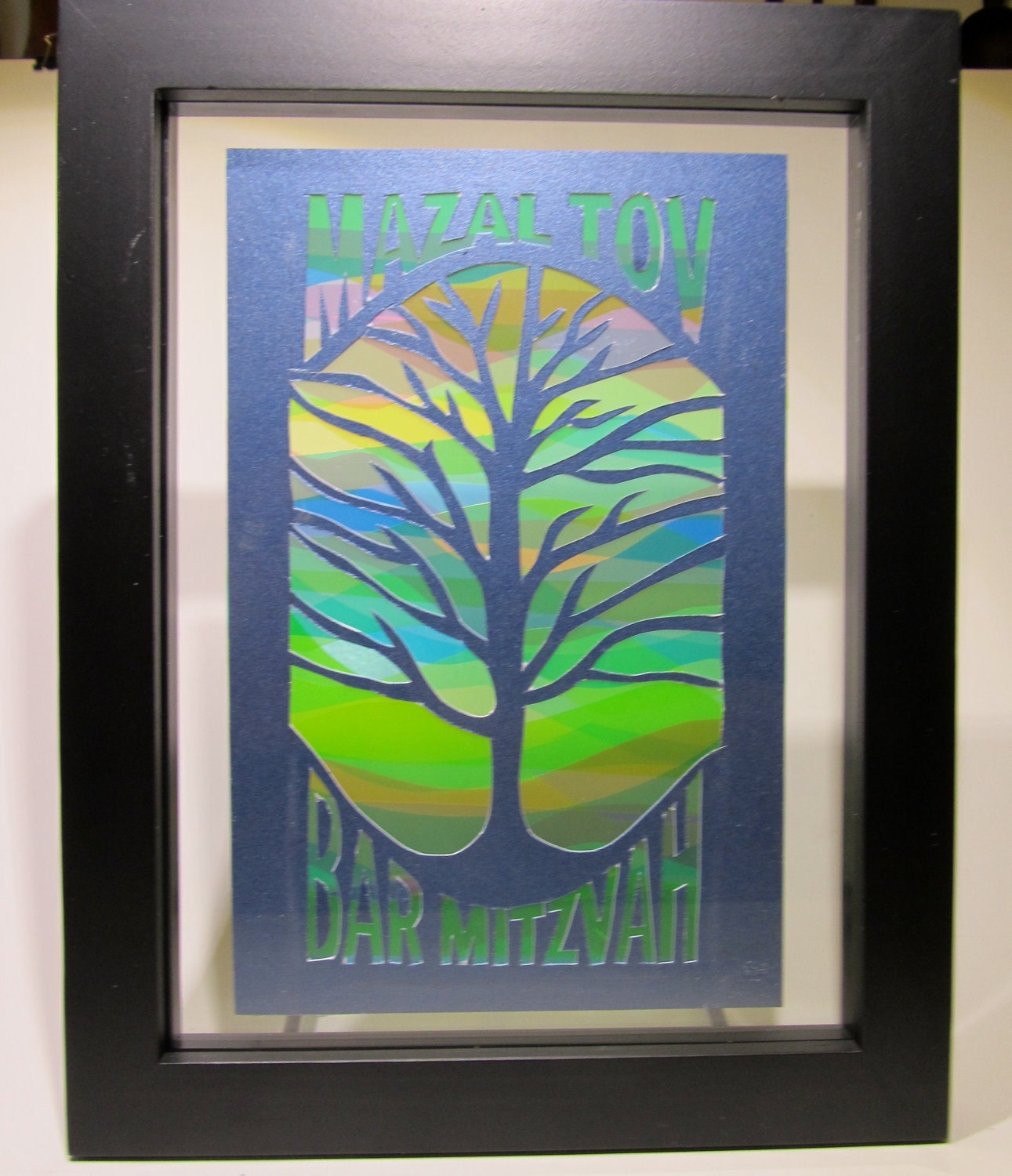Mazel Tov, Mazal Tov Bar Mitzvah Framed Handmade Original Silhouette ...