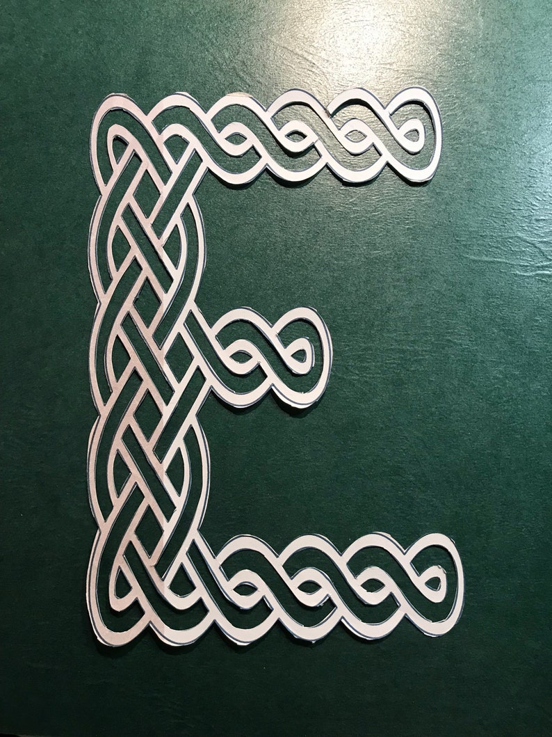 MONOGRAM of Eternity Celtic Knots Handmade PAPERCUT Letters. | Etsy