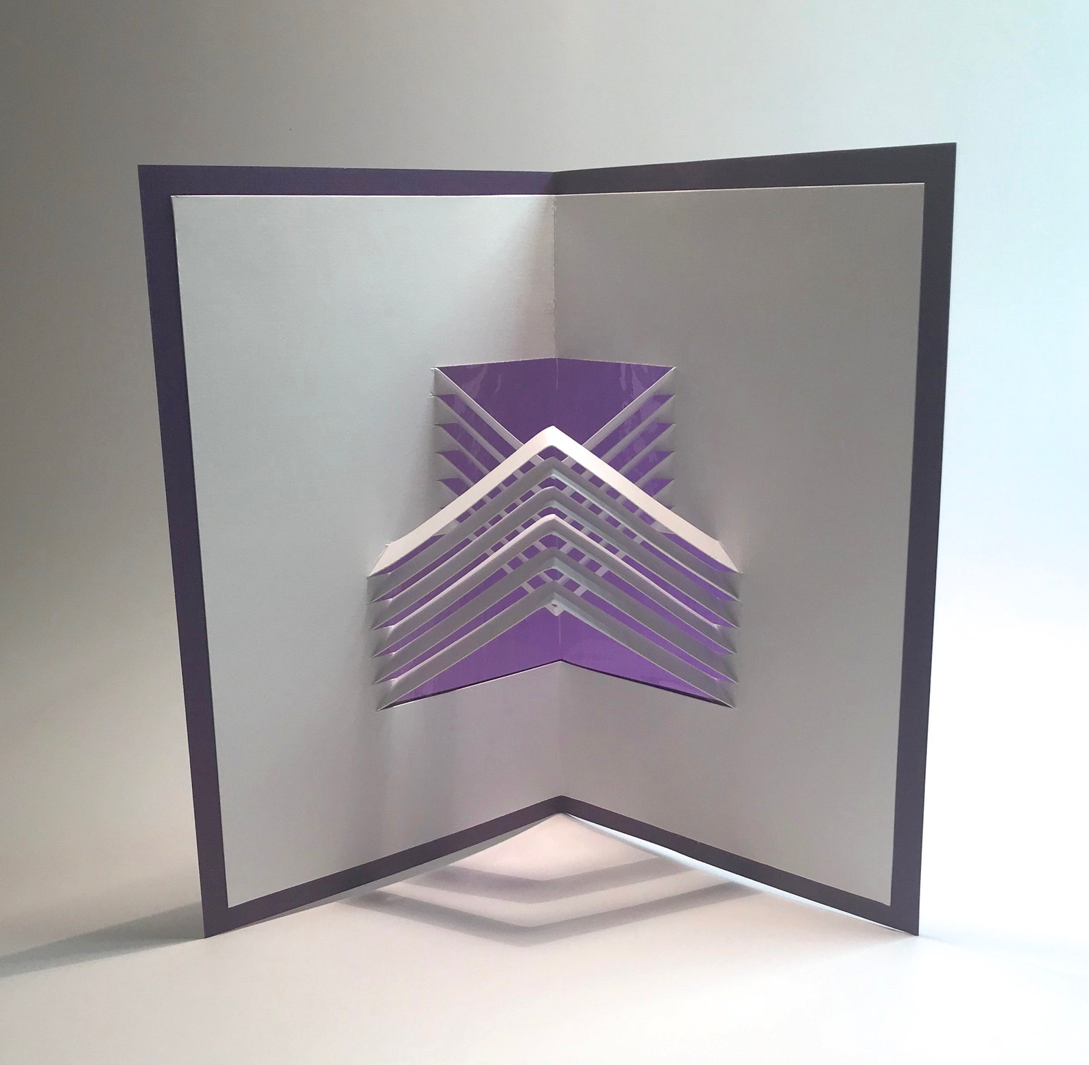 3D POP UP CARD of Geometric Lines in Opposite Directions With Intricate ...