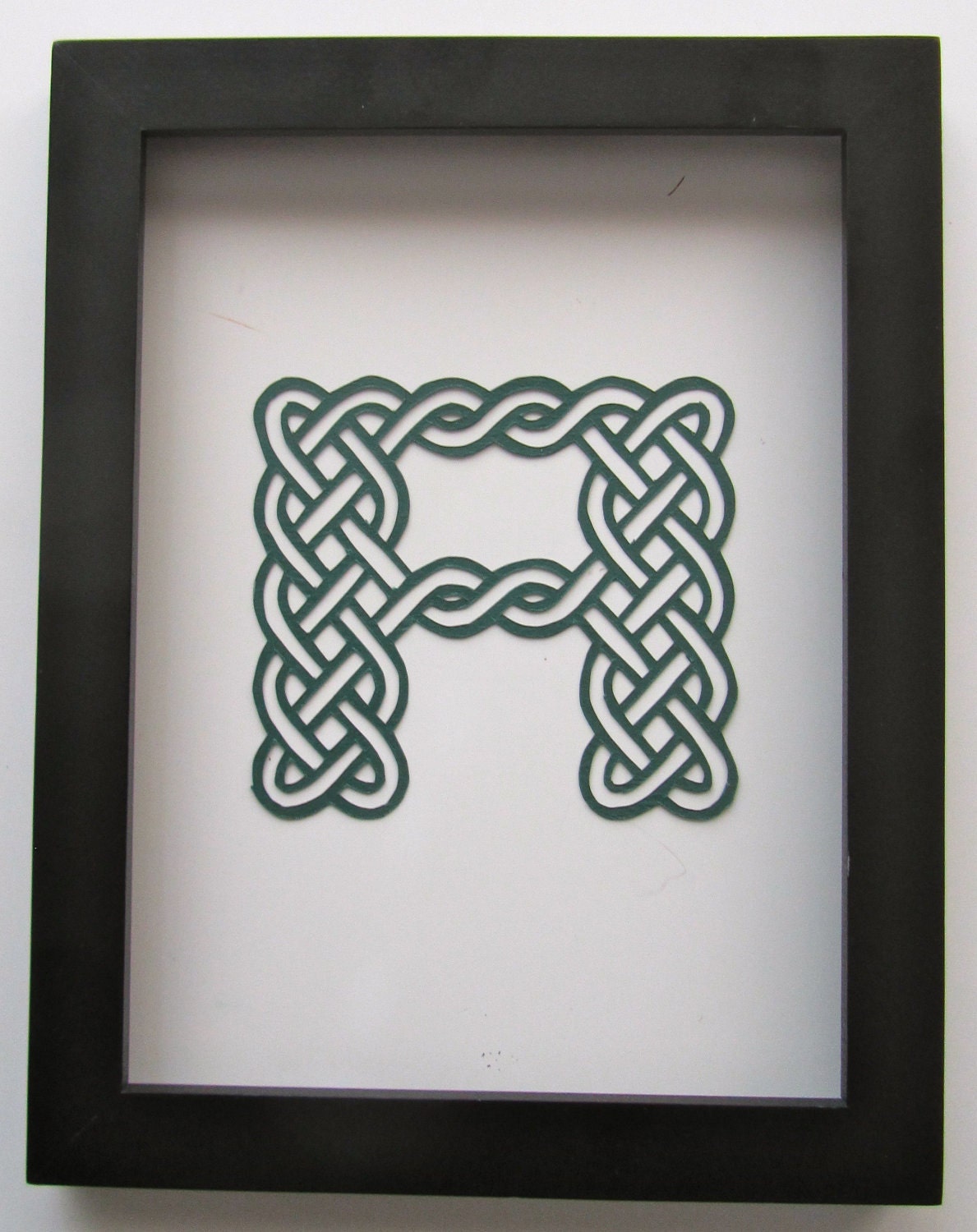 MONOGRAM of Eternity Celtic Knots Handmade Papercut Letters. St Patrick ...