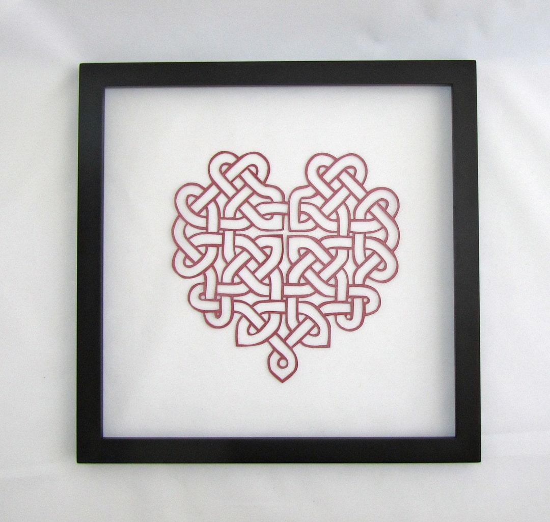 Valentine's CELTIC HEART Eternity Love Knot Silhouette Paper Cut. in ...