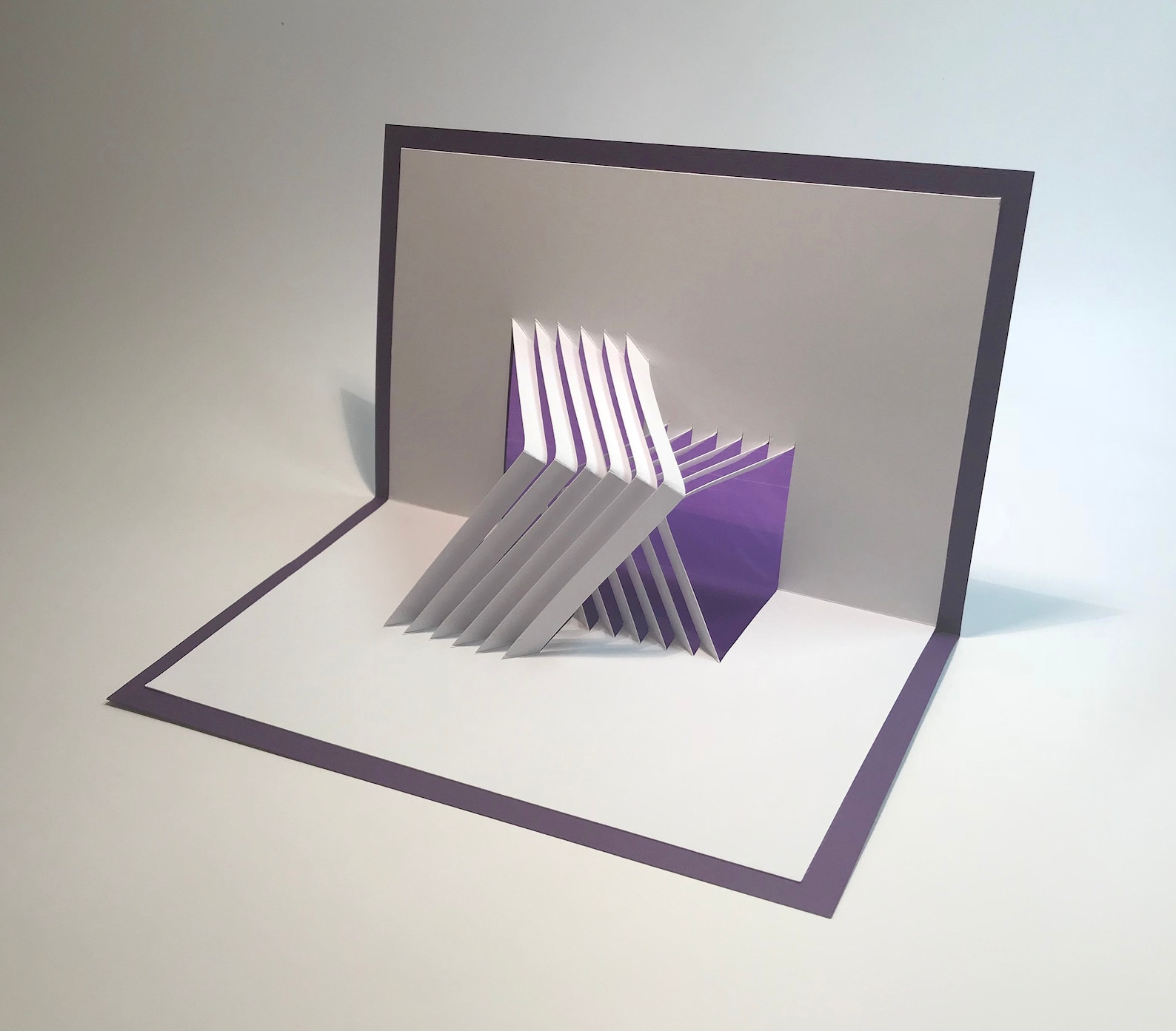 3D POP UP CARD of Geometric Lines in Opposite Directions With Intricate ...