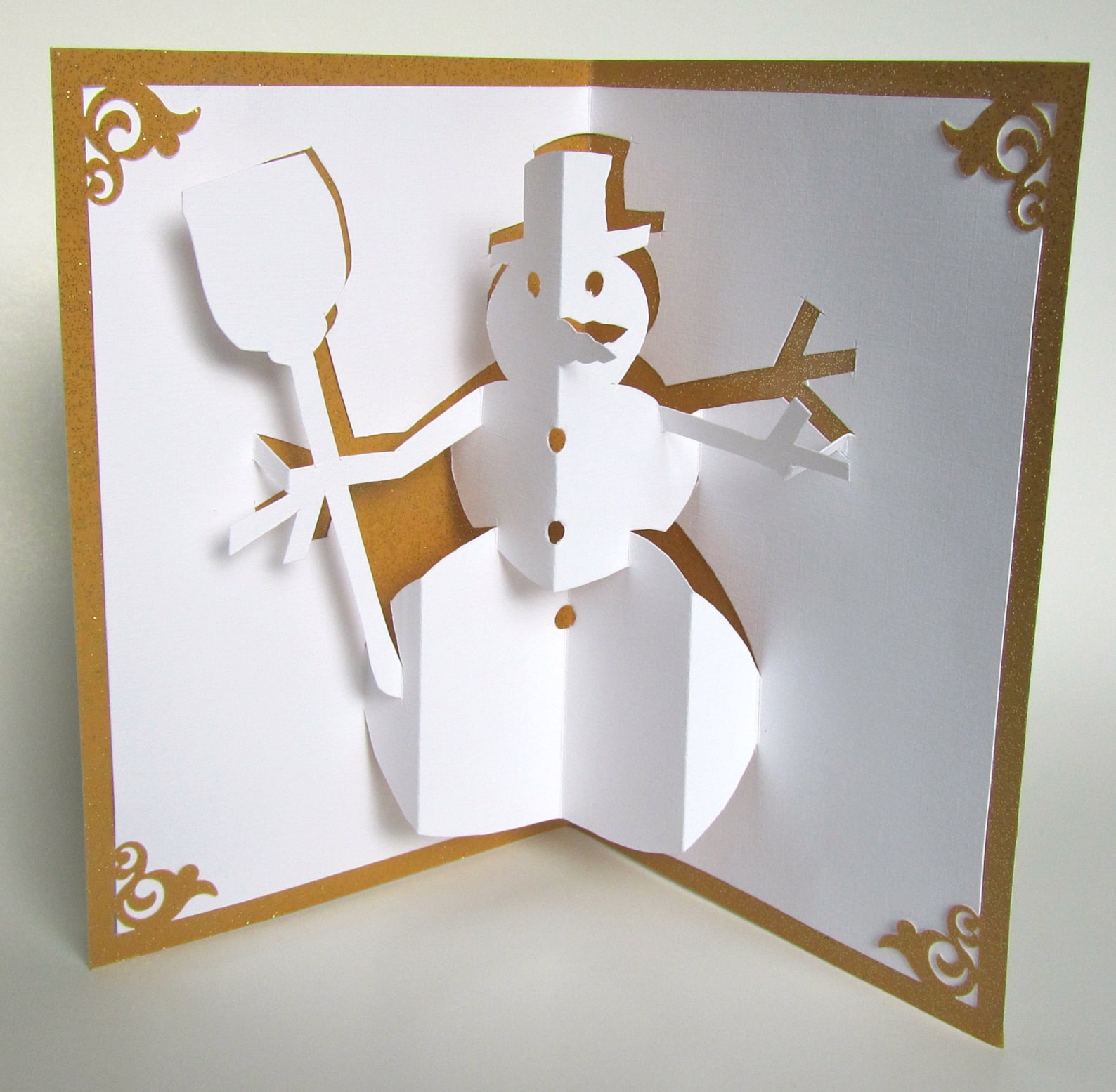 SNOWMAN 3D Pop up Greeting Card Home Décor Handmade Cut by Hand ...