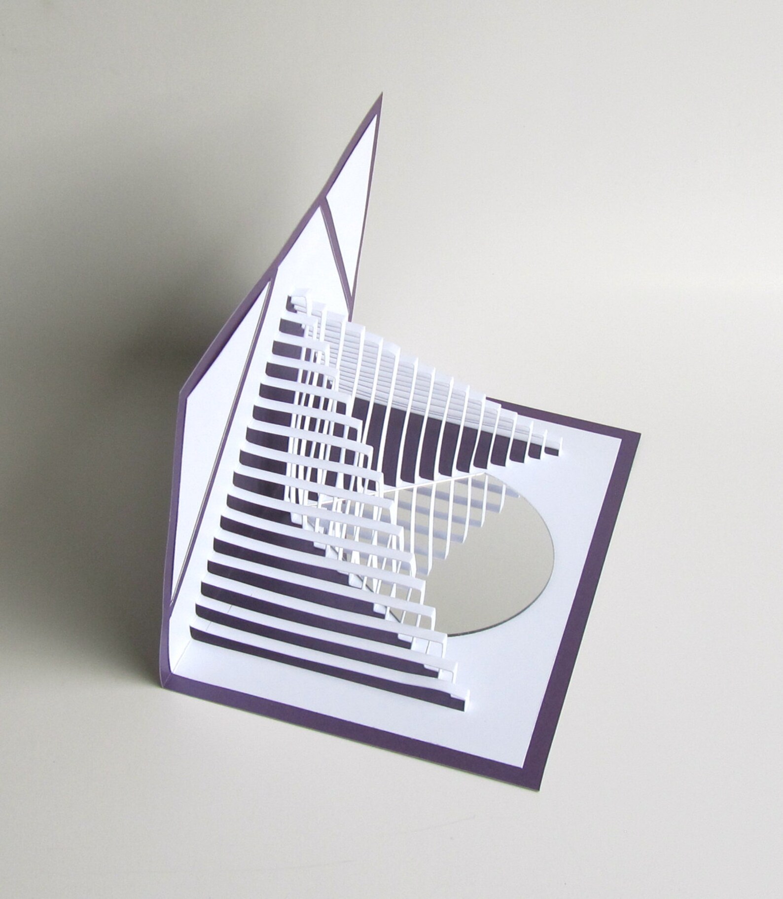 Pop up 3D Card STAIRS TO SUCCESS Home Décor, Handmade Geometric Design ...
