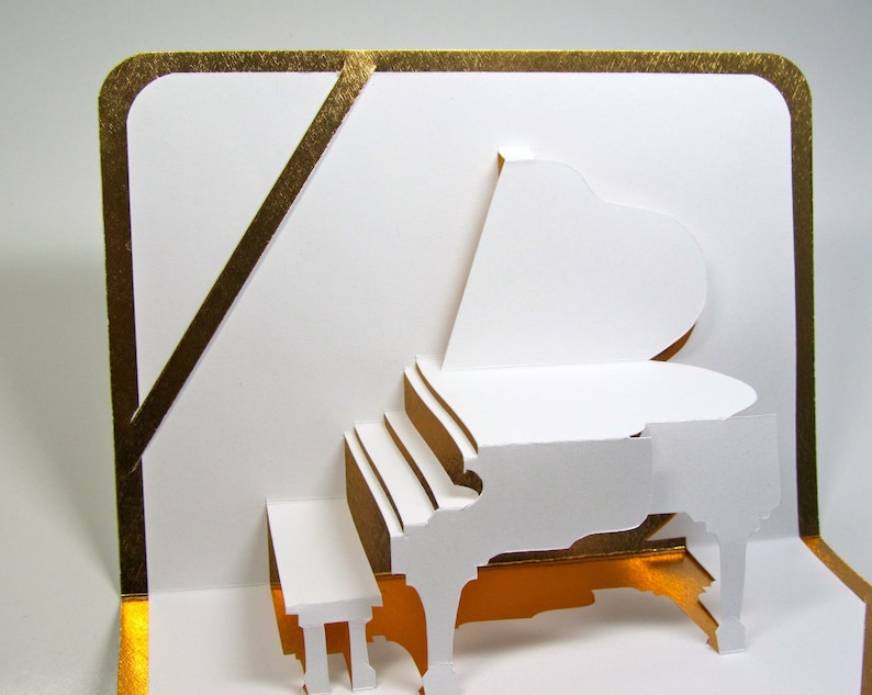 GRAND PIANO 3D Pop up CARD for Music Lovers Home Decoration Handmade ...