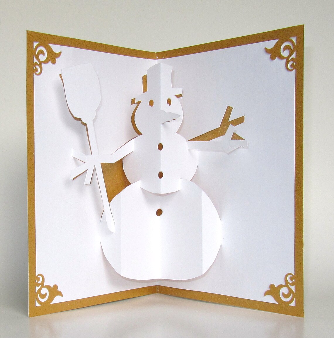 SNOWMAN 3D Pop up Greeting Card Home Décor Handmade Cut by - Etsy