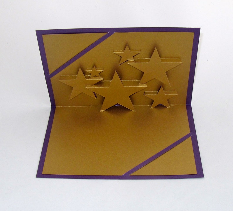 SHINING STARS 3D Pop-up Card Origamic Architecture Handmade Hand Cut in ...
