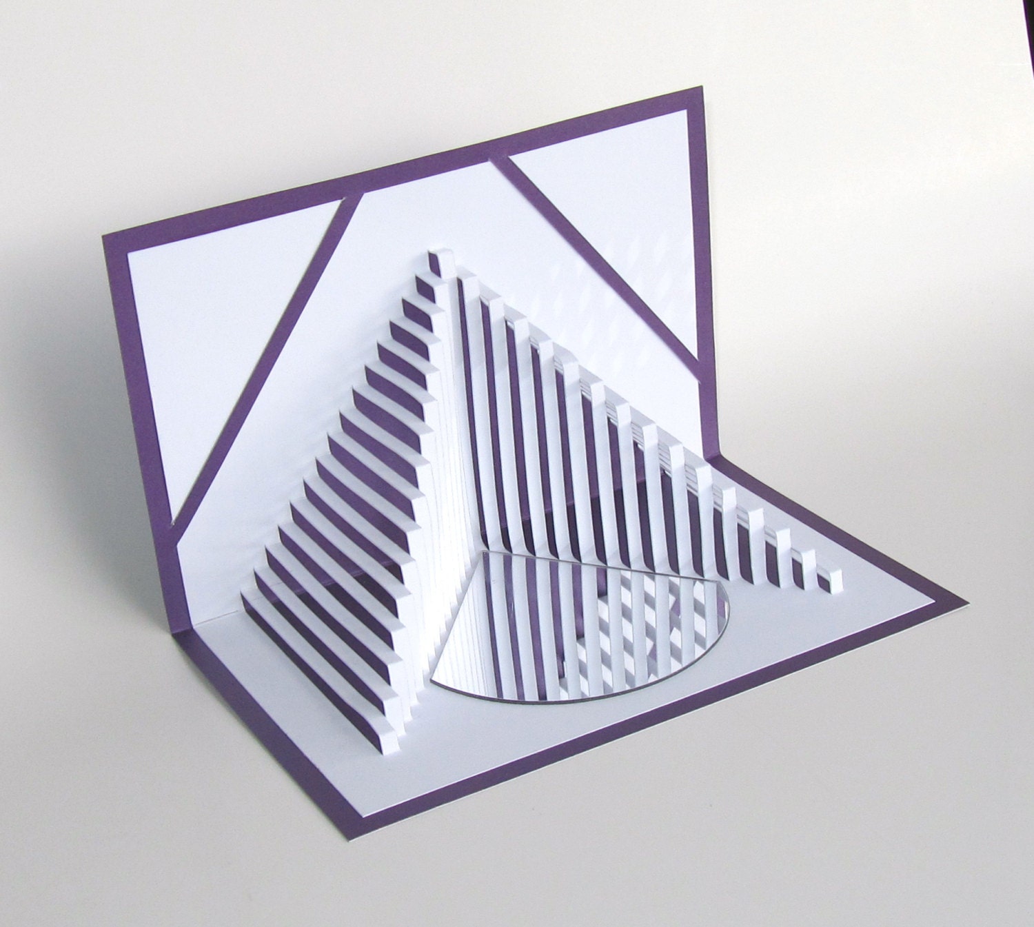 Pop up 3D Card STAIRS TO SUCCESS Home Décor, Handmade Geometric Design ...