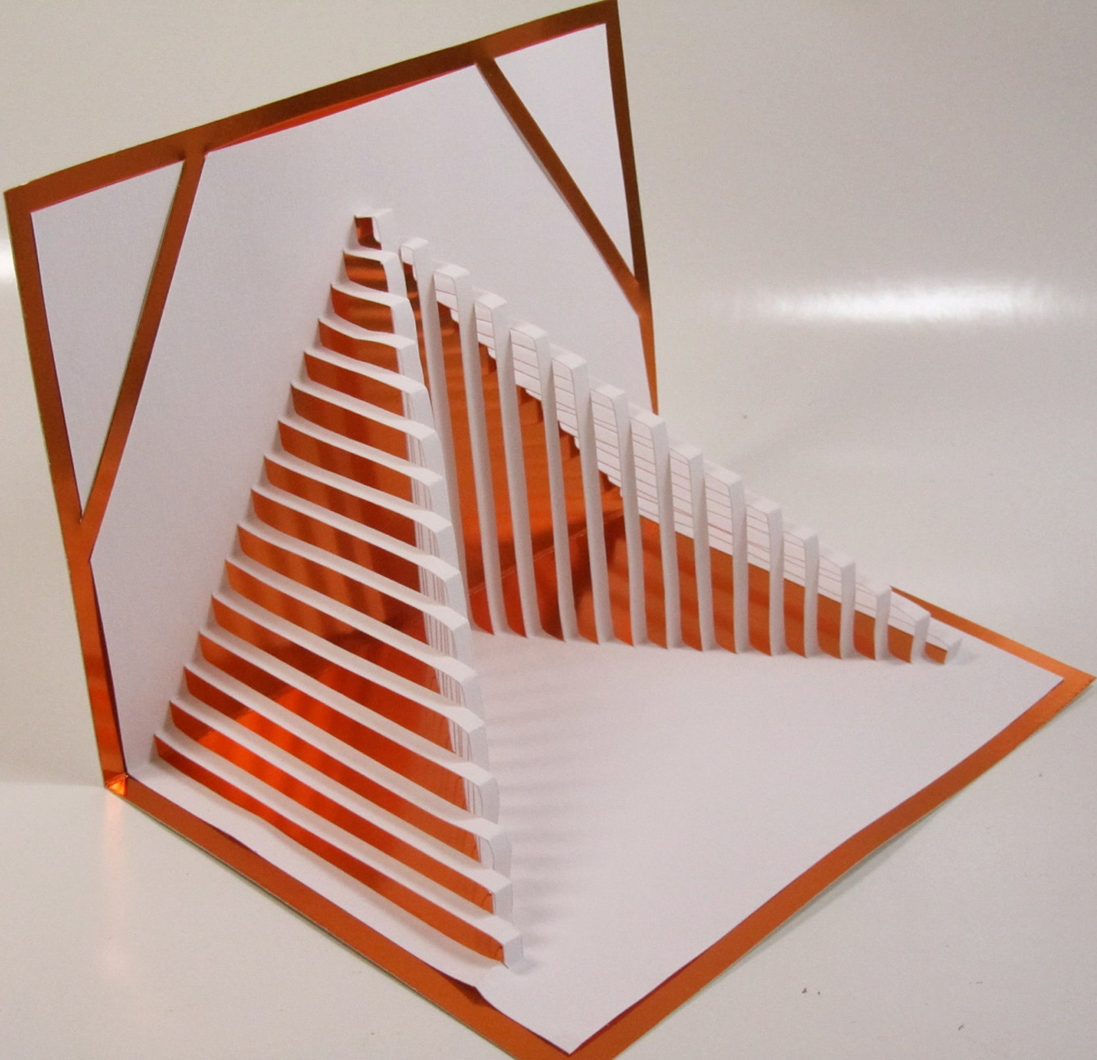 Paper Sculpture Pop-up 3D STAIRS TO SUCCESS Handmade Cut by Hand ...