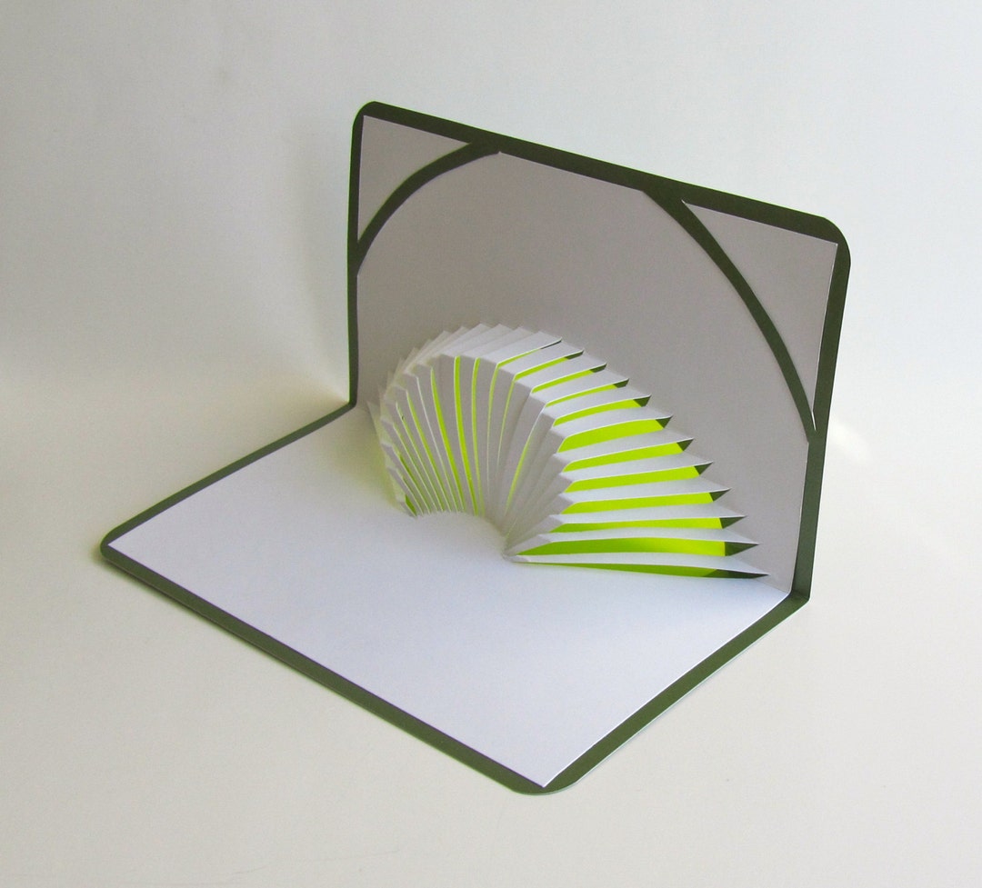 3D POP UP CARD of Geometric Volcano Design With Intricate Cuts of ...