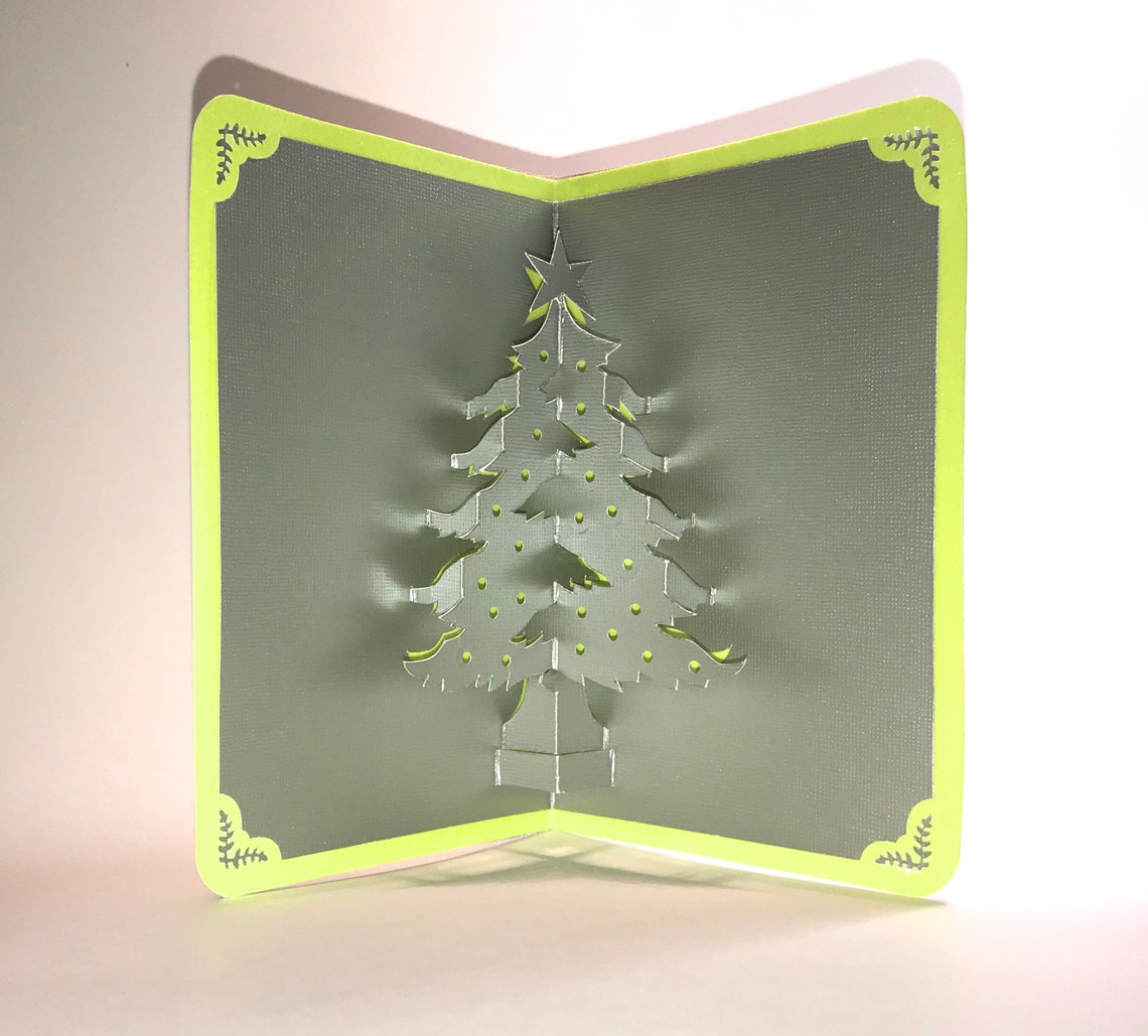 CHRISTMAS TREE 3D Pop up Greeting Card Home Décor Handmade Origamic ...