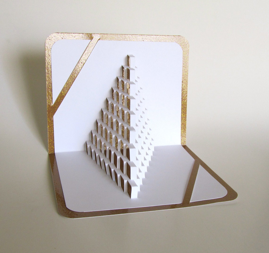 3D Pop up STAIRS 2 LOVE Home Decor Origamic Architecture of Asymmetric ...
