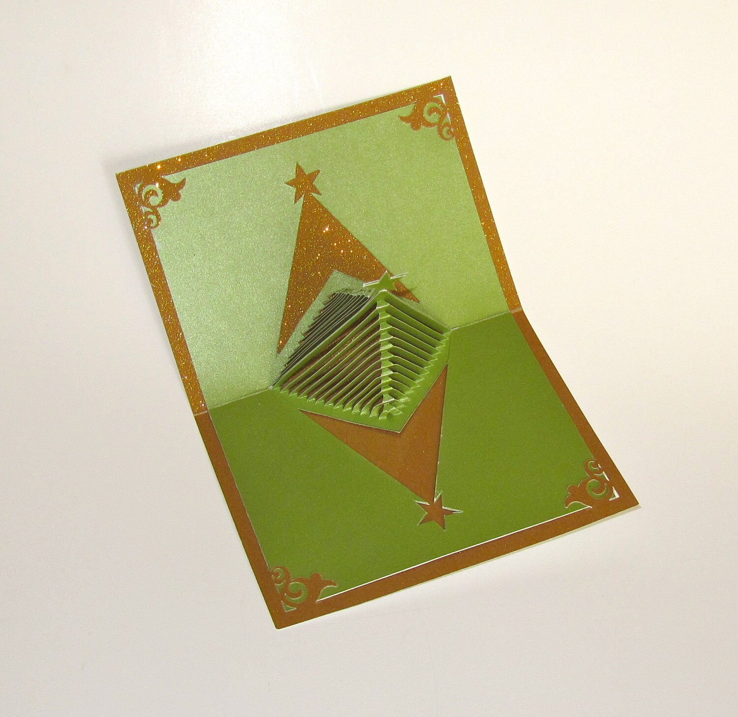 Christmas Tree 3D Pop up Greeting Card and Decoration. Handmade Cut by ...