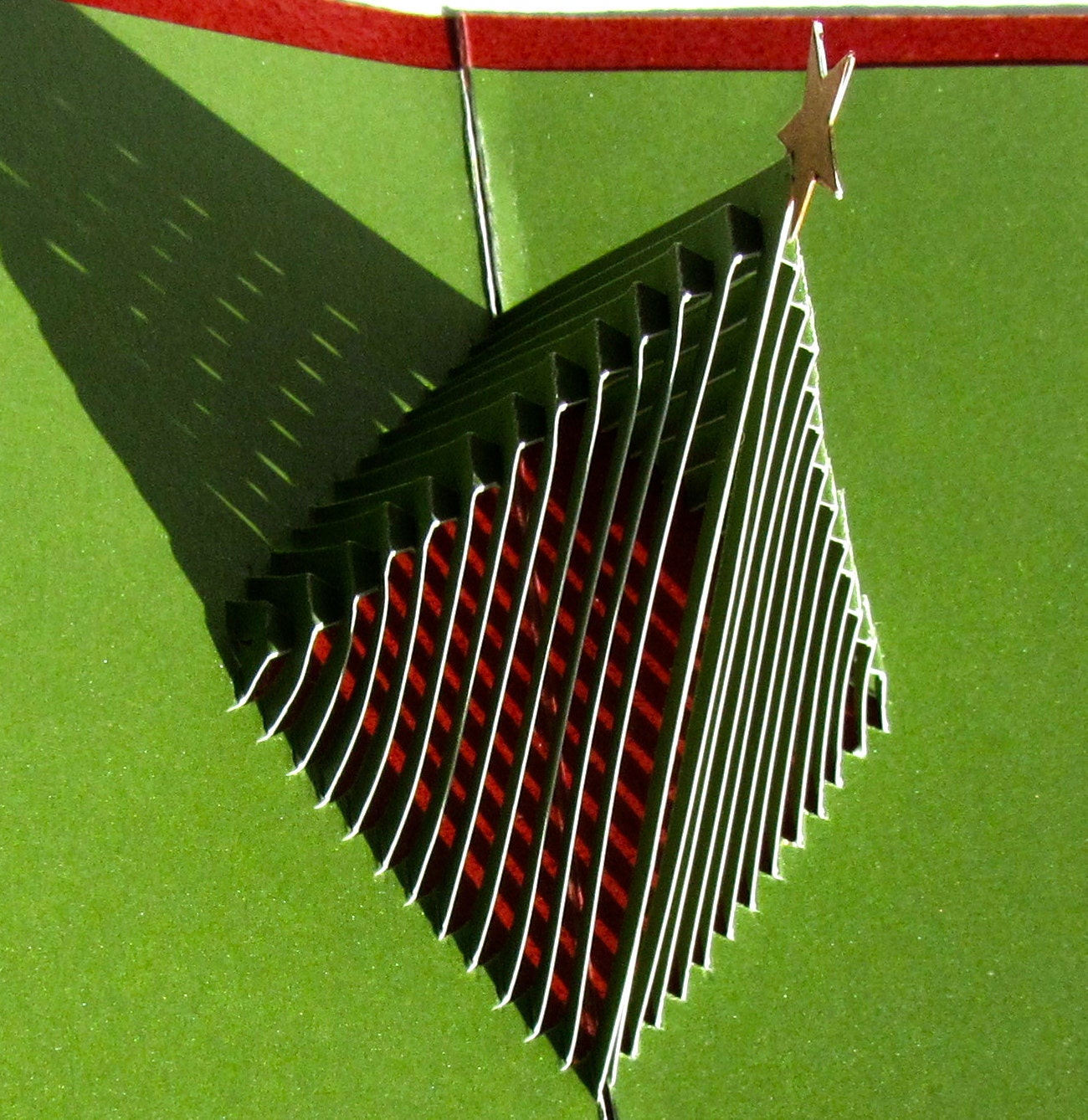 Christmas Tree 3D Pop up Greeting Card and Decoration. Handmade Cut by ...