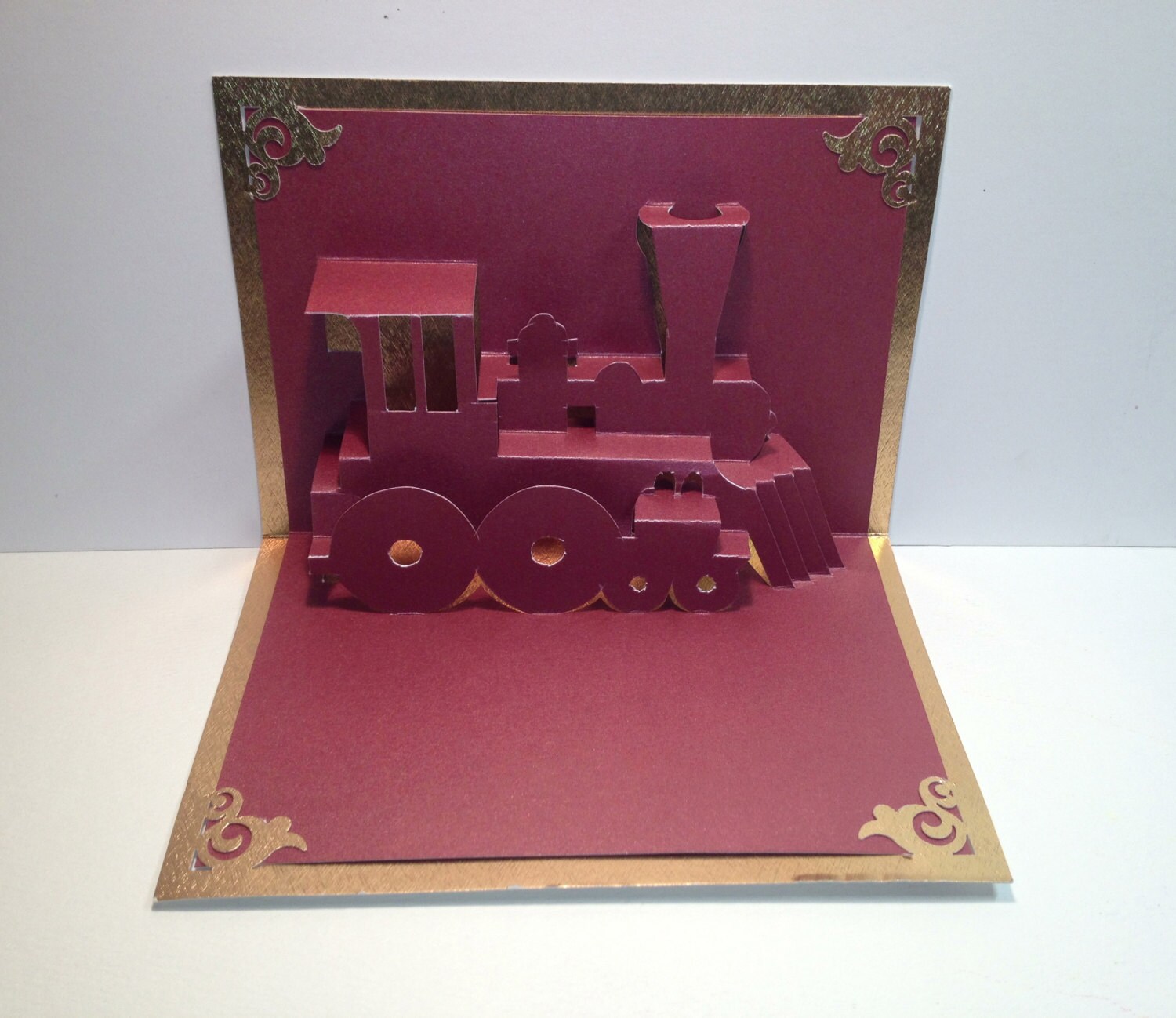Pop up 3D TRAIN LOCOMOTIVE Greeting CARD Home Décor Handmade - Etsy