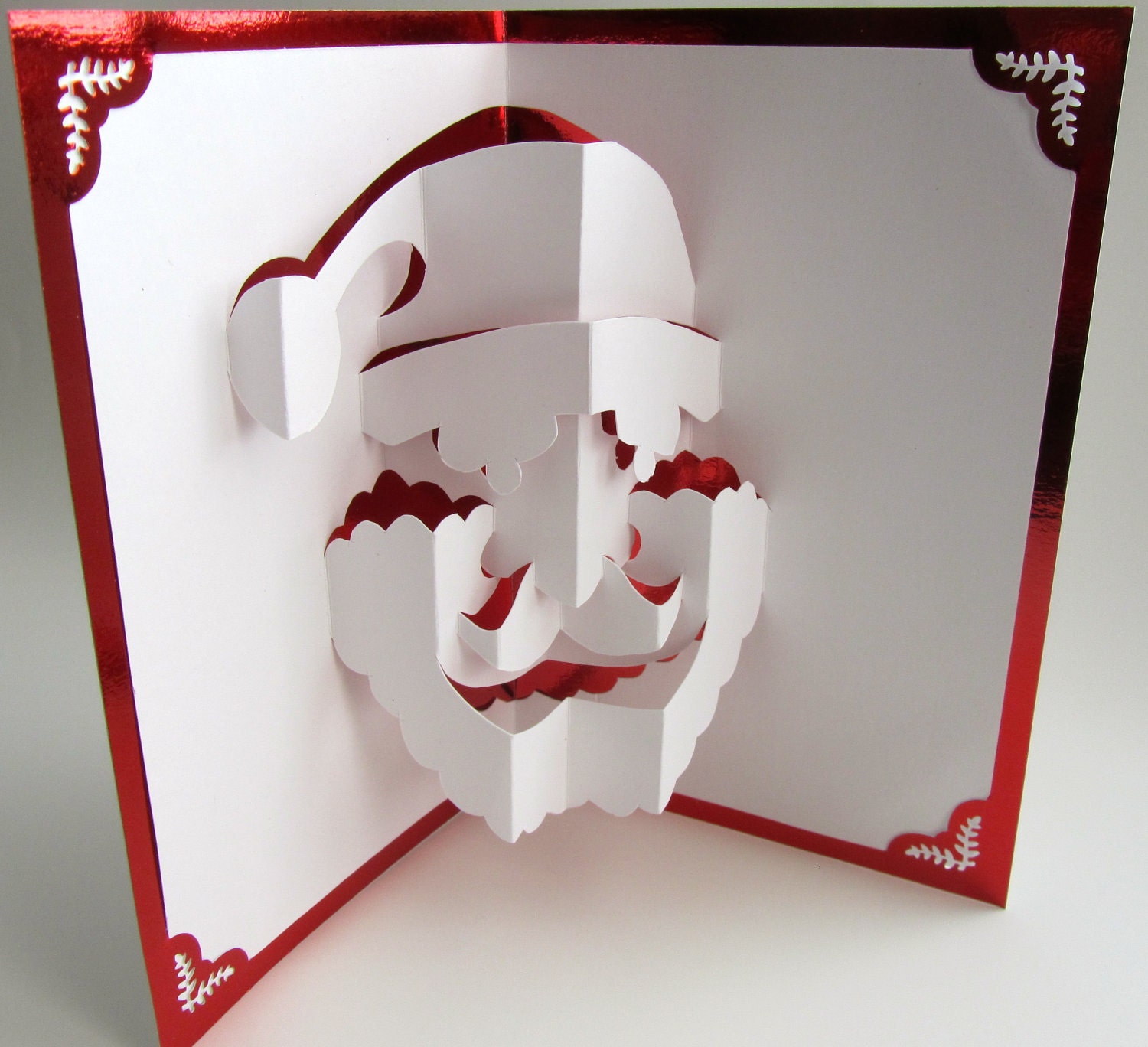 Santa Claus Christmas Pop up Card Home Décor 3D Handmade Cut by Hand ...