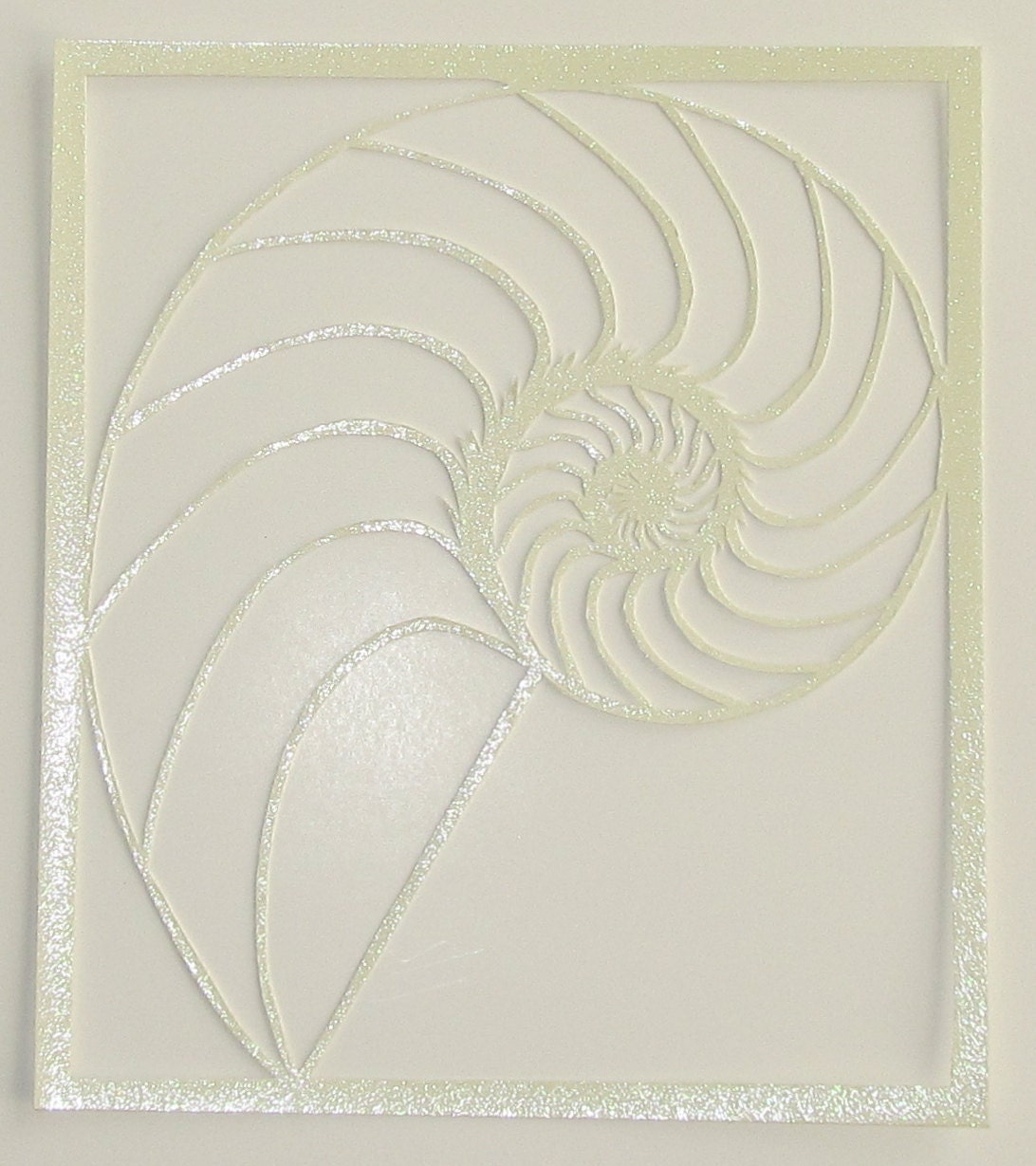 NAUTILUS Shell Silhouette Paper Cutout in Shimmery Light Yellow ...