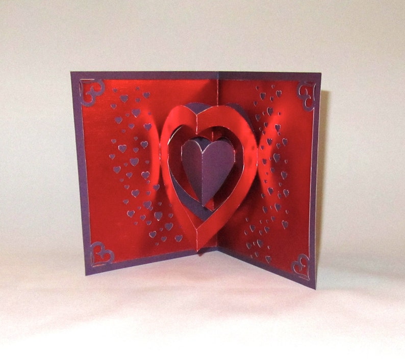 VALENTINE’S Day 3D Pop up Card Original Design Handmade Handcut in ...