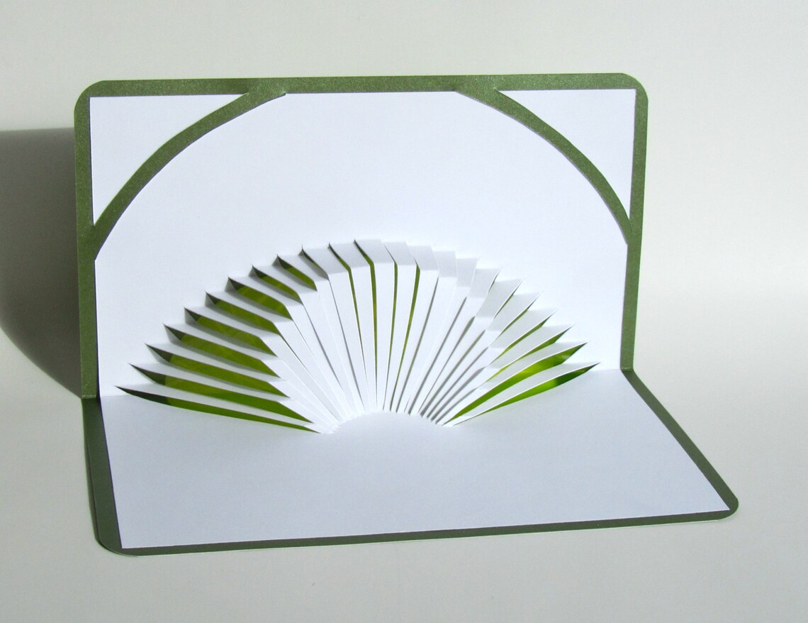 3D POP UP CARD of Geometric Volcano Design With Intricate Cuts of ...