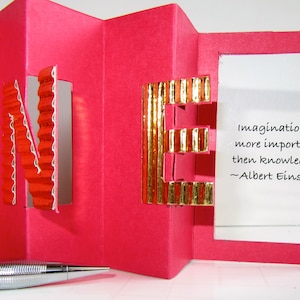 IMAGINE INSPIRATION Card in a Box With a QUOTE Original Design in Red ...