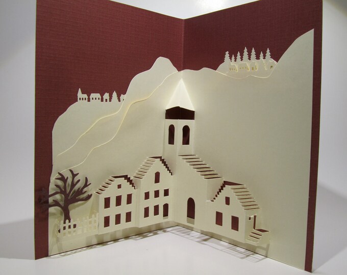 Pop-up Origamic Architecture Handmade Card Depicts a Mediterranean ...