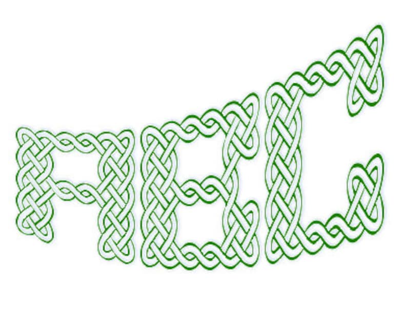 MONOGRAM of Eternity Celtic Knots Handmade PAPERCUT Letters. St Patrick ...