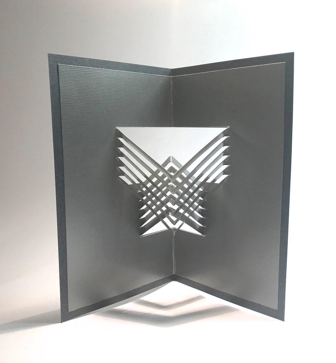 Geometric Lines 3D POP UP CARD W/intricate Cuts in Opposite Directions ...