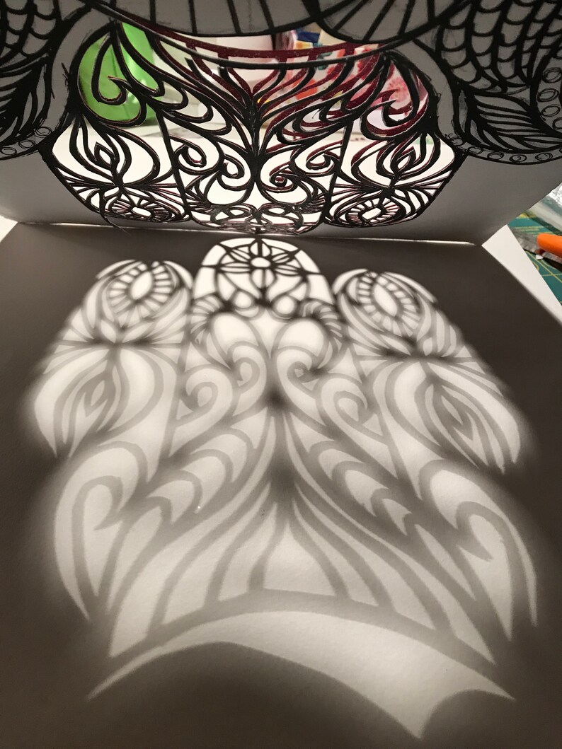 Burgundy HAMSA CHAI Papercut, Silver Frame, Anniversary Gift. Original ...