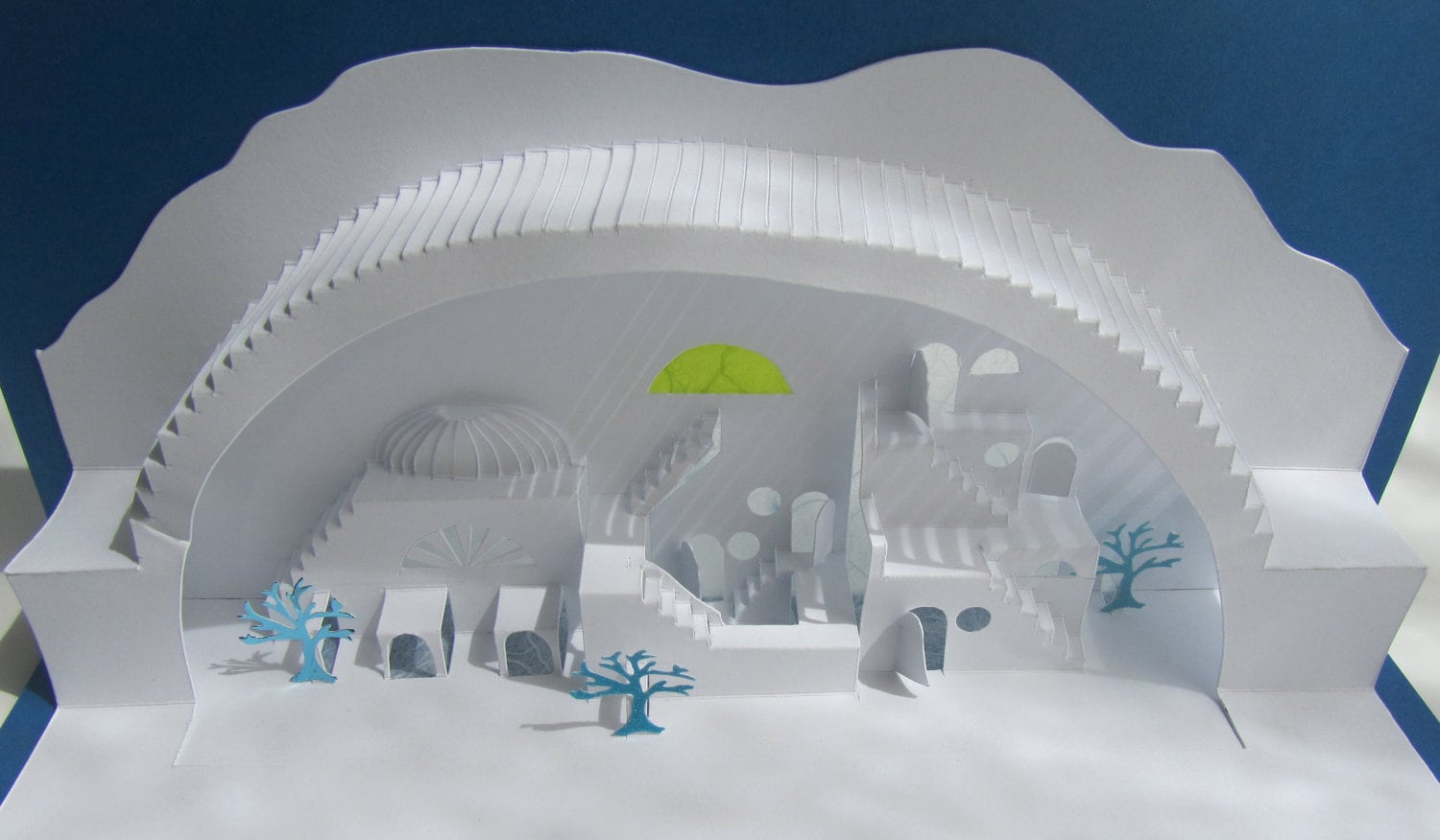 Greek Islands ORIGINAL Design 3D Pop up Model of a Village Under Bridge ...