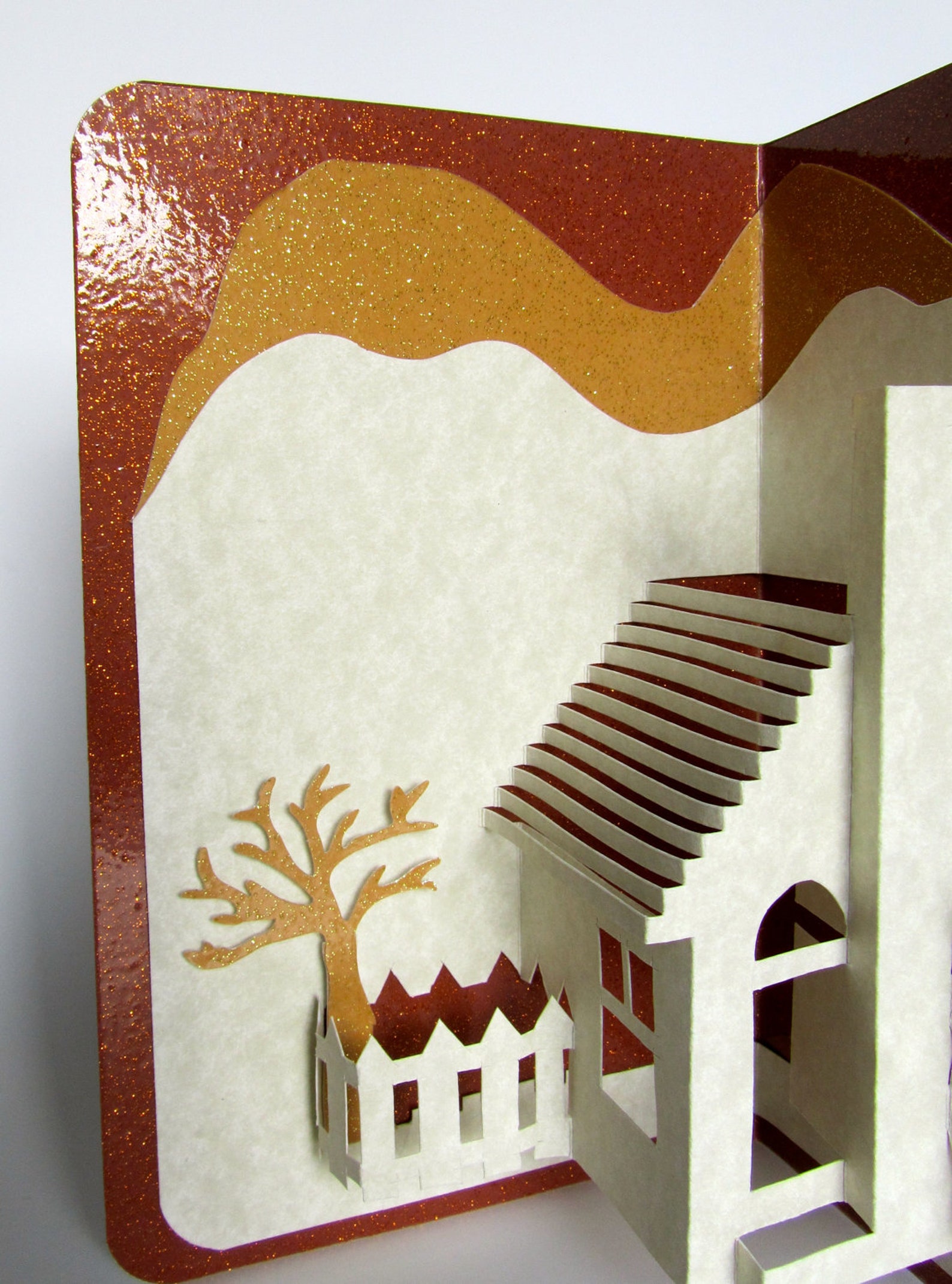 Home Pop-up 3D Card Home Décor Origamic Architecture Handmade in Ivory ...